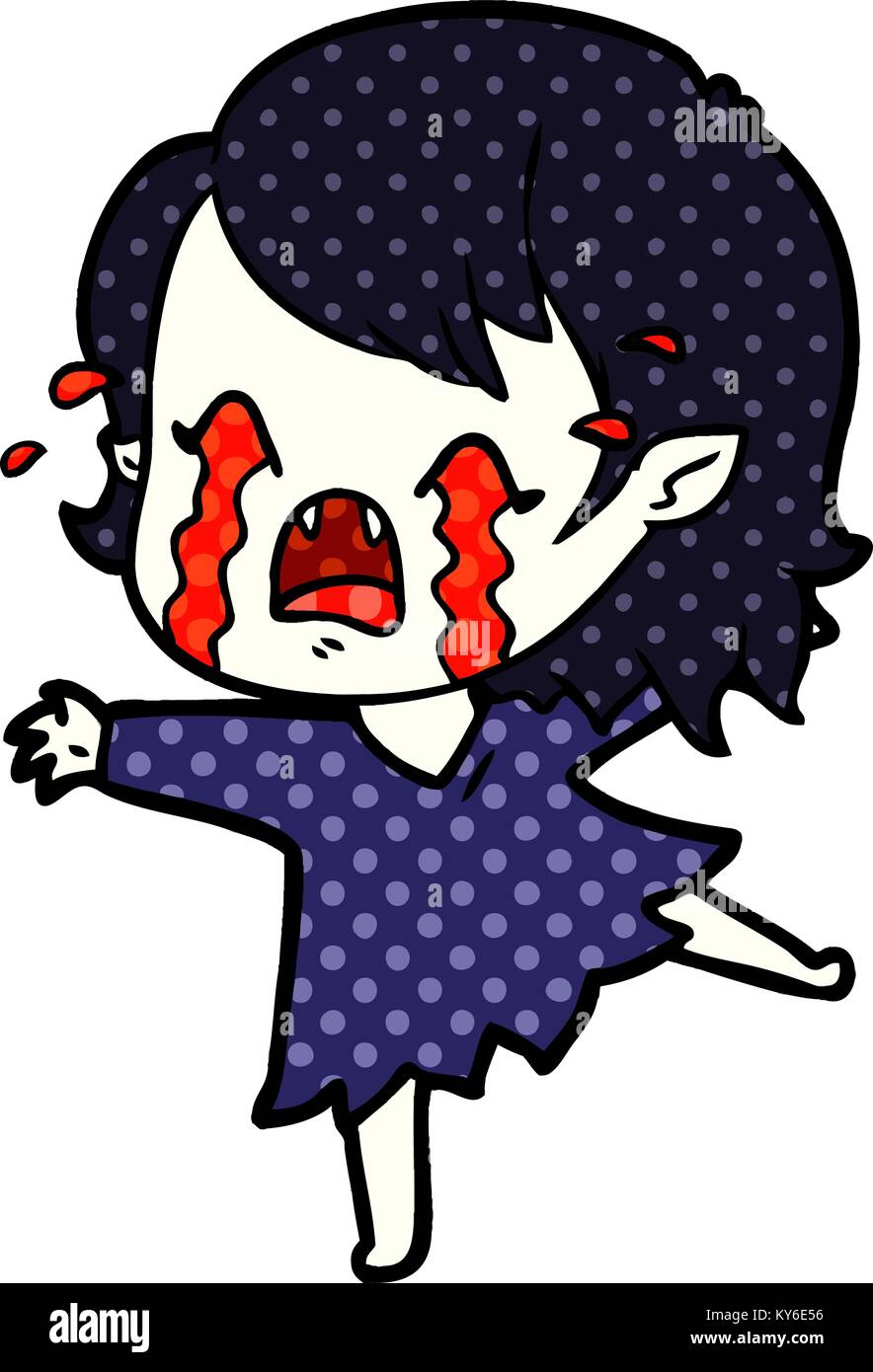 cartoon crying vampire girl Stock Vector Image & Art - Alamy