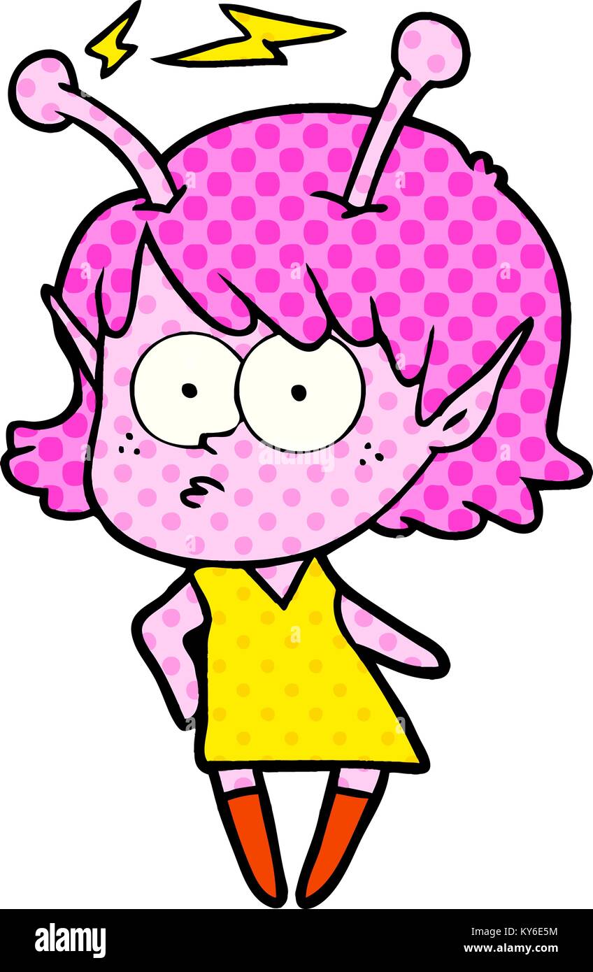 cartoon alien girl Stock Vector Image & Art - Alamy