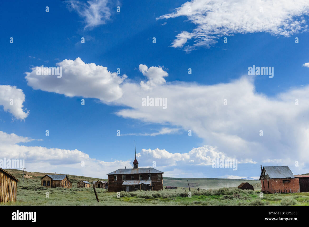 Ruined Buildings in the Californian Ghost Town of Bodie. Bodie is one ...