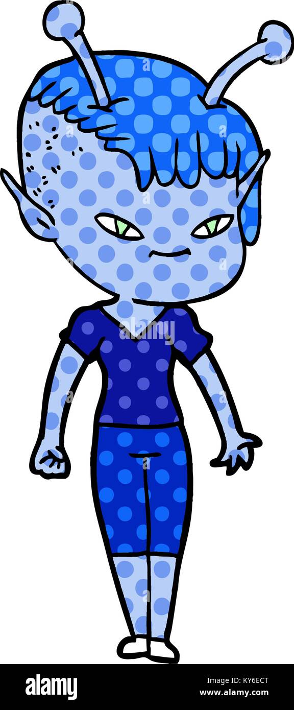 cute cartoon alien girl Stock Vector Image & Art - Alamy