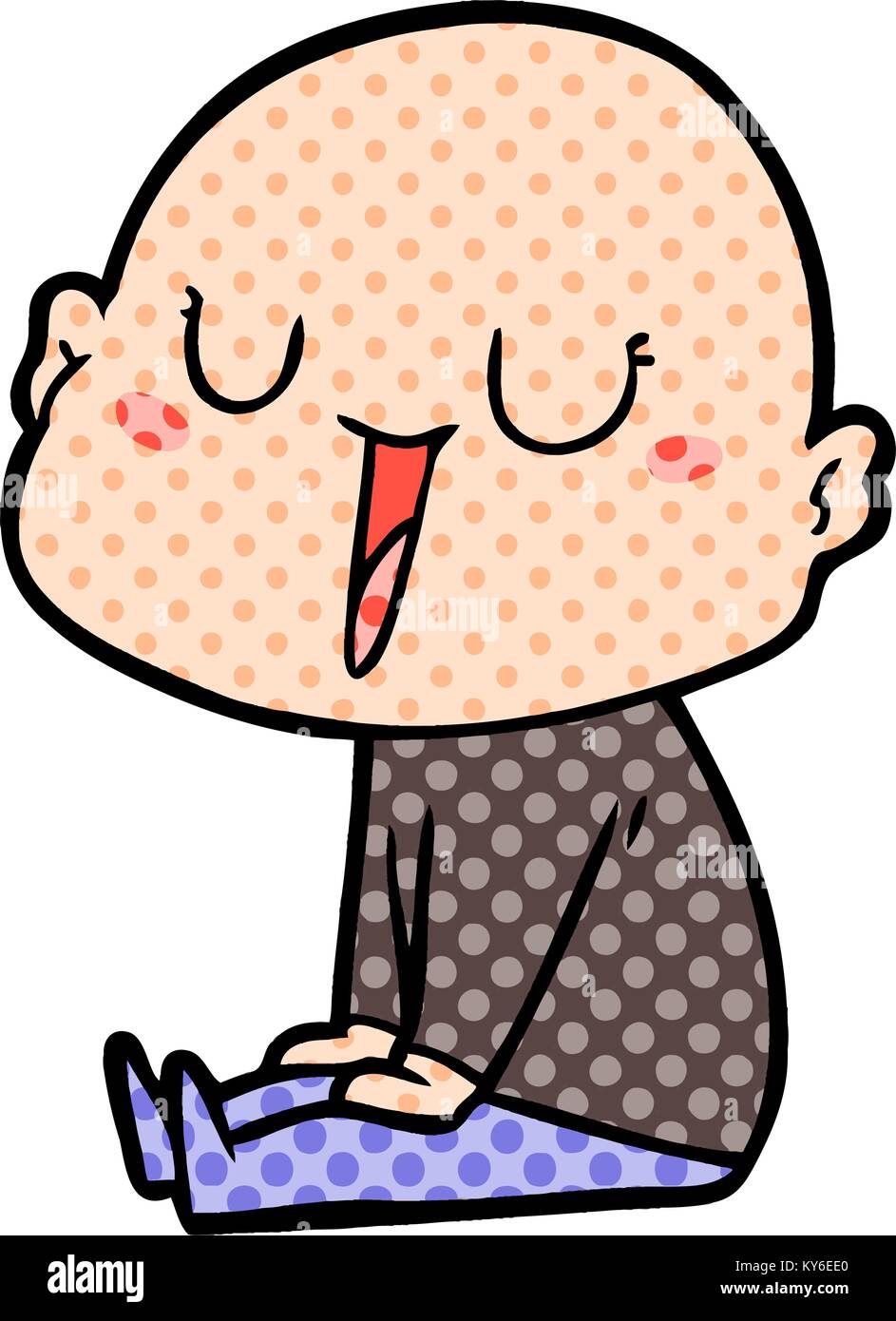 happy cartoon bald man Stock Vector Image & Art - Alamy