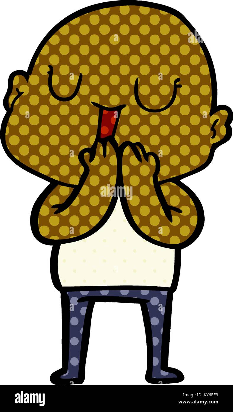 happy cartoon bald man Stock Vector Image & Art - Alamy