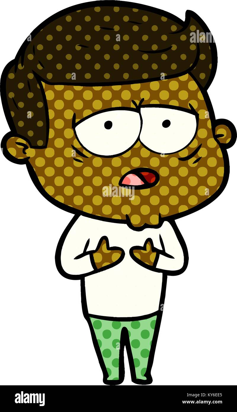 cartoon tired man Stock Vector Image & Art - Alamy