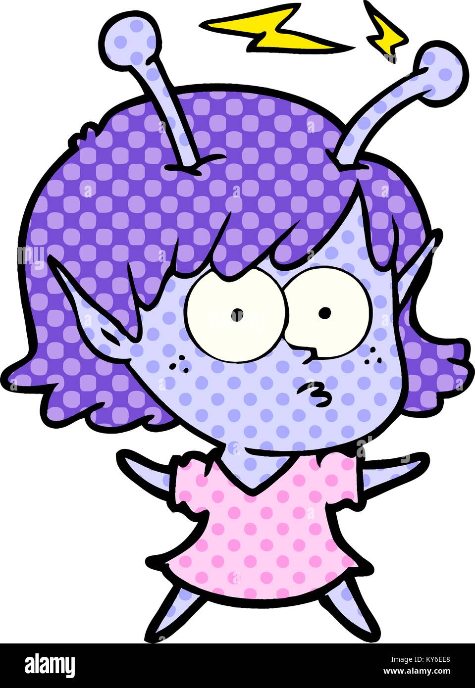 cartoon alien girl Stock Vector Image & Art - Alamy