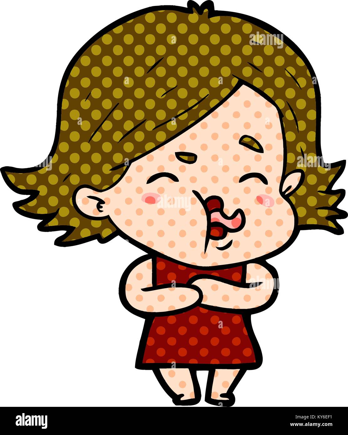 cartoon girl pulling face Stock Vector Image & Art - Alamy