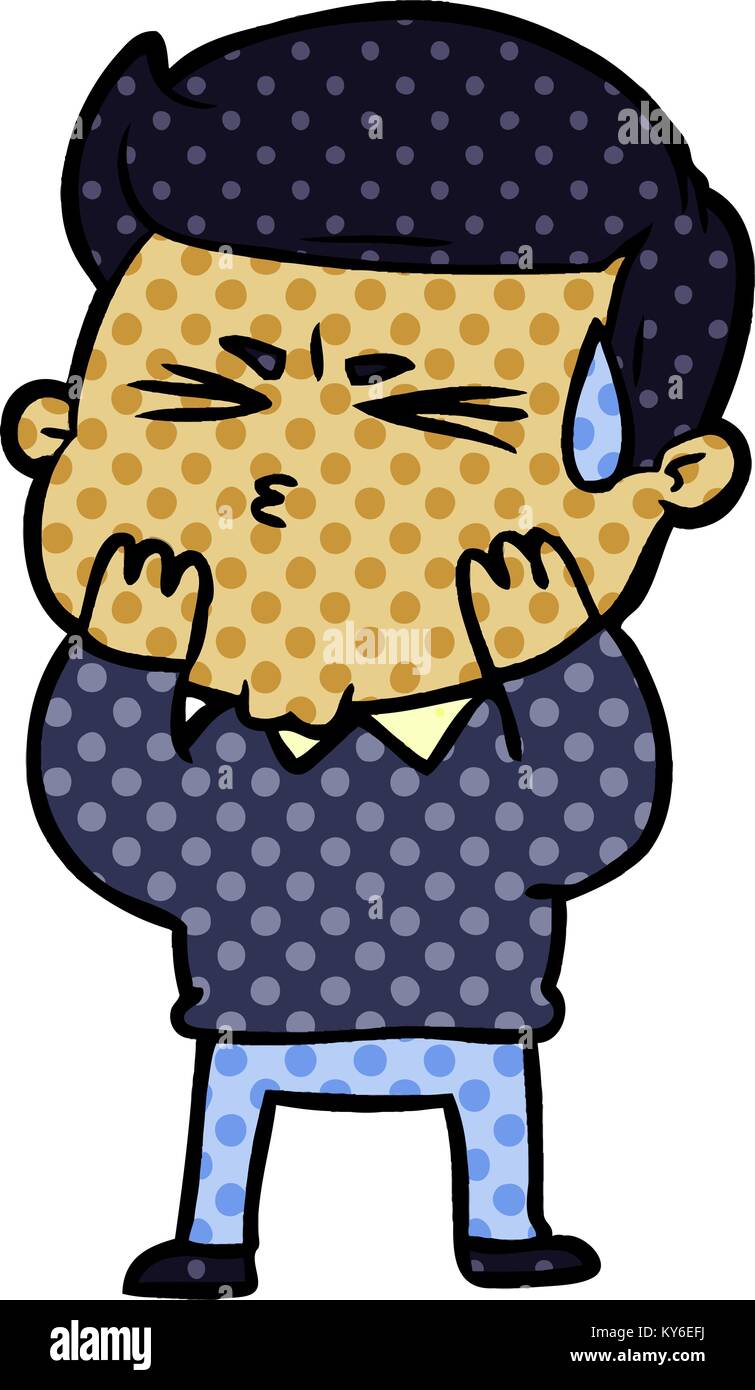 cartoon man sweating Stock Vector Image & Art - Alamy