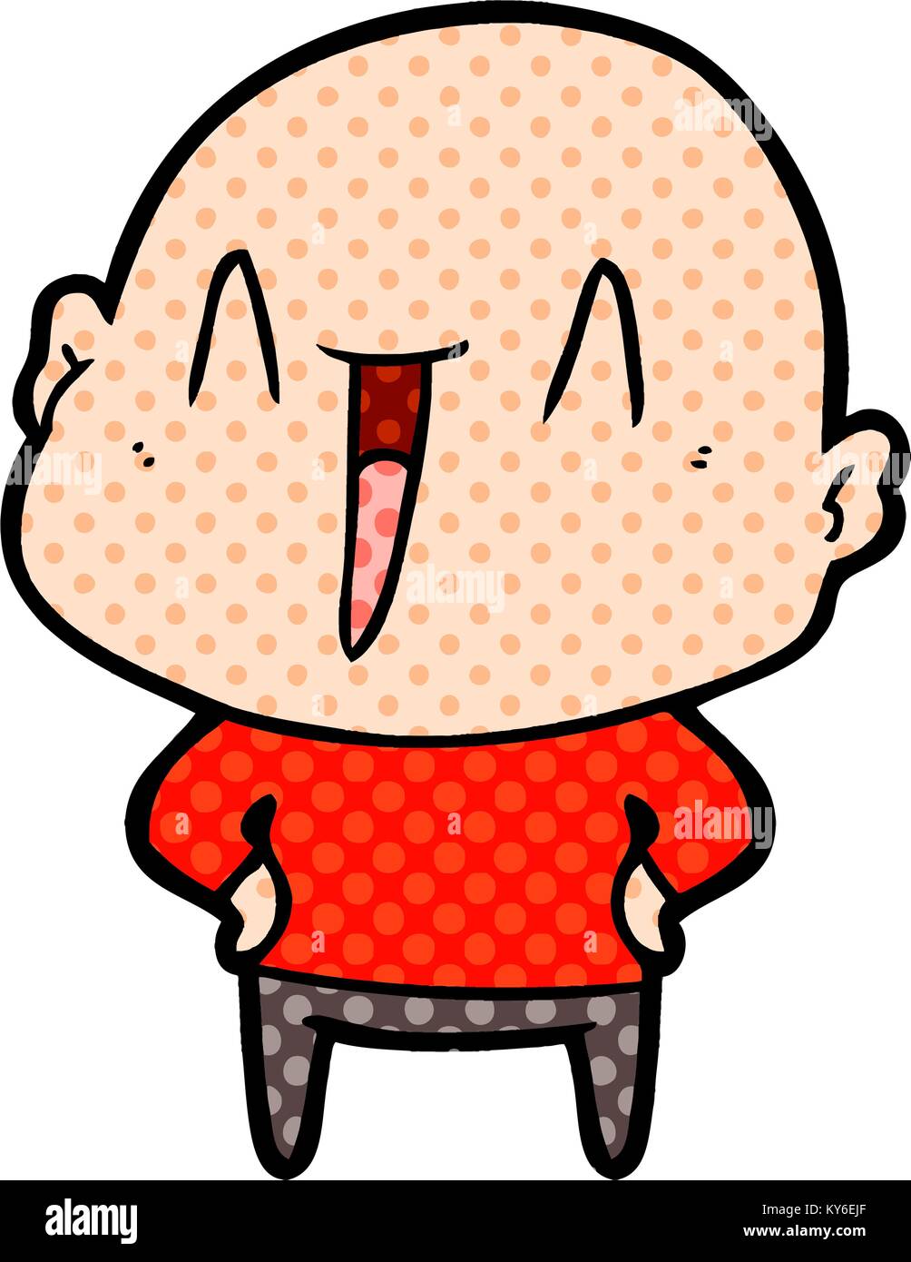 happy cartoon bald man Stock Vector Image & Art - Alamy