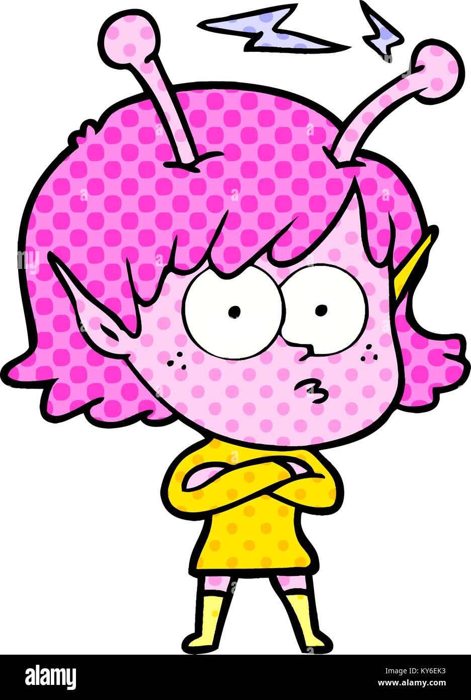 cartoon alien girl Stock Vector Image & Art - Alamy