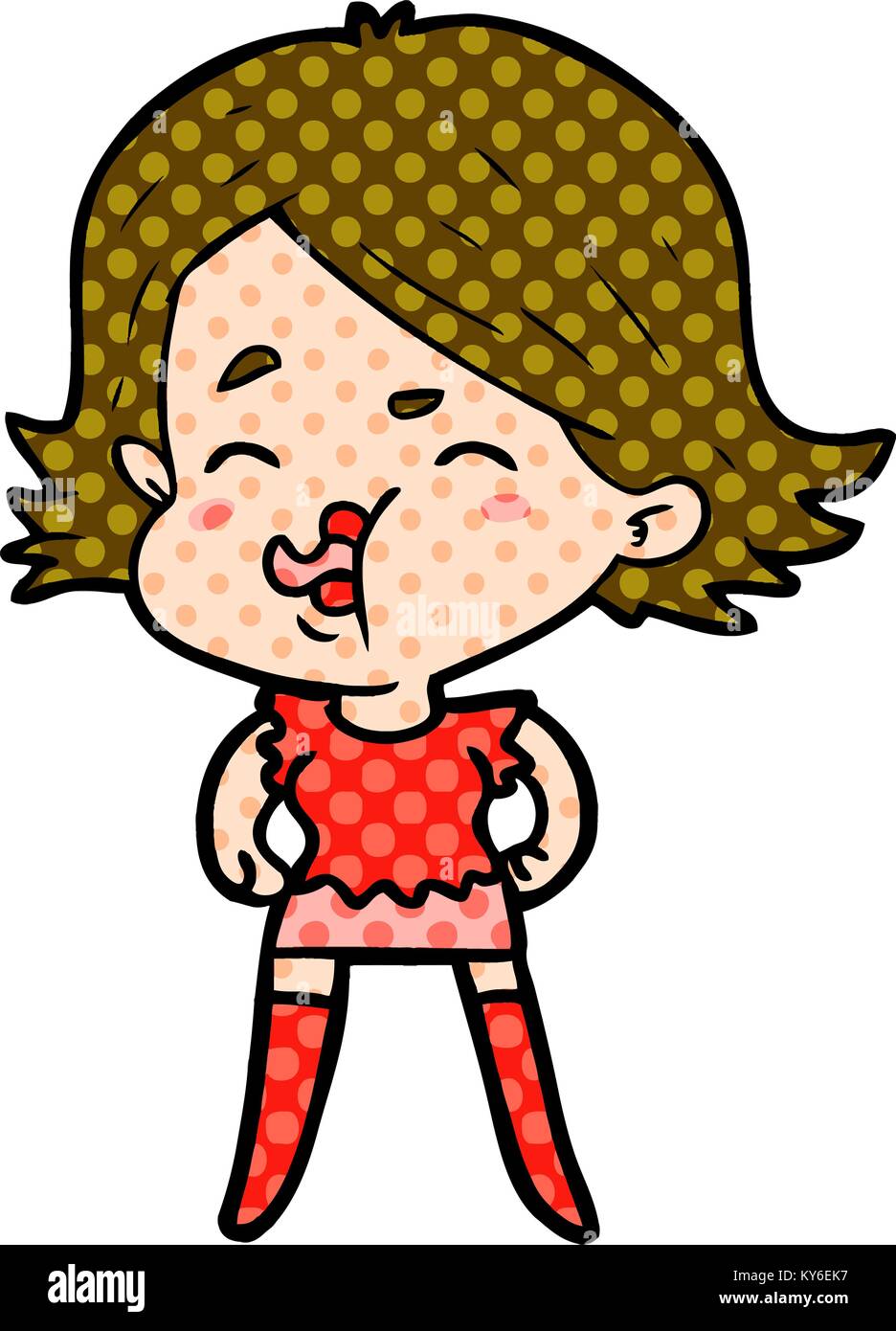 cartoon girl pulling face Stock Vector Image & Art - Alamy