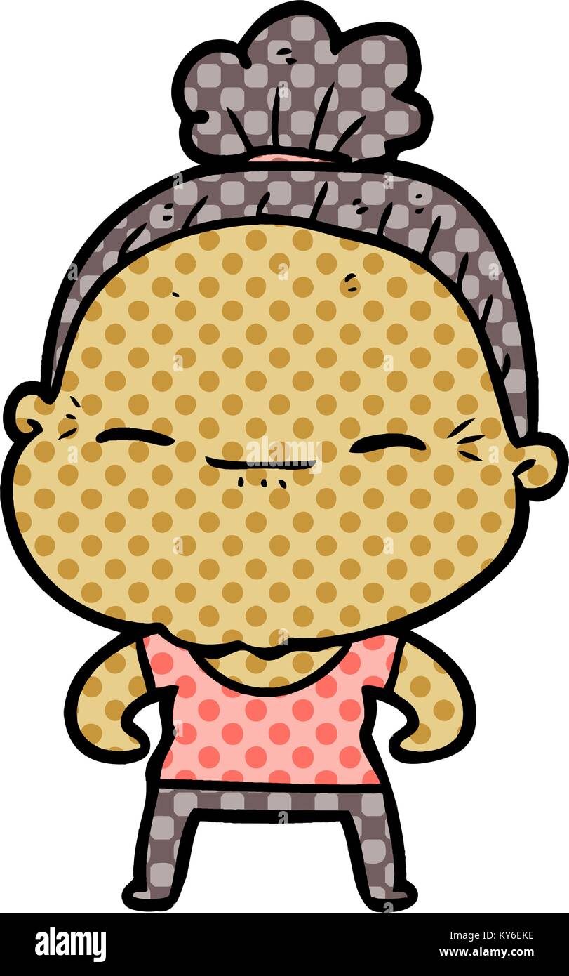 cartoon peaceful old woman Stock Vector Image & Art - Alamy