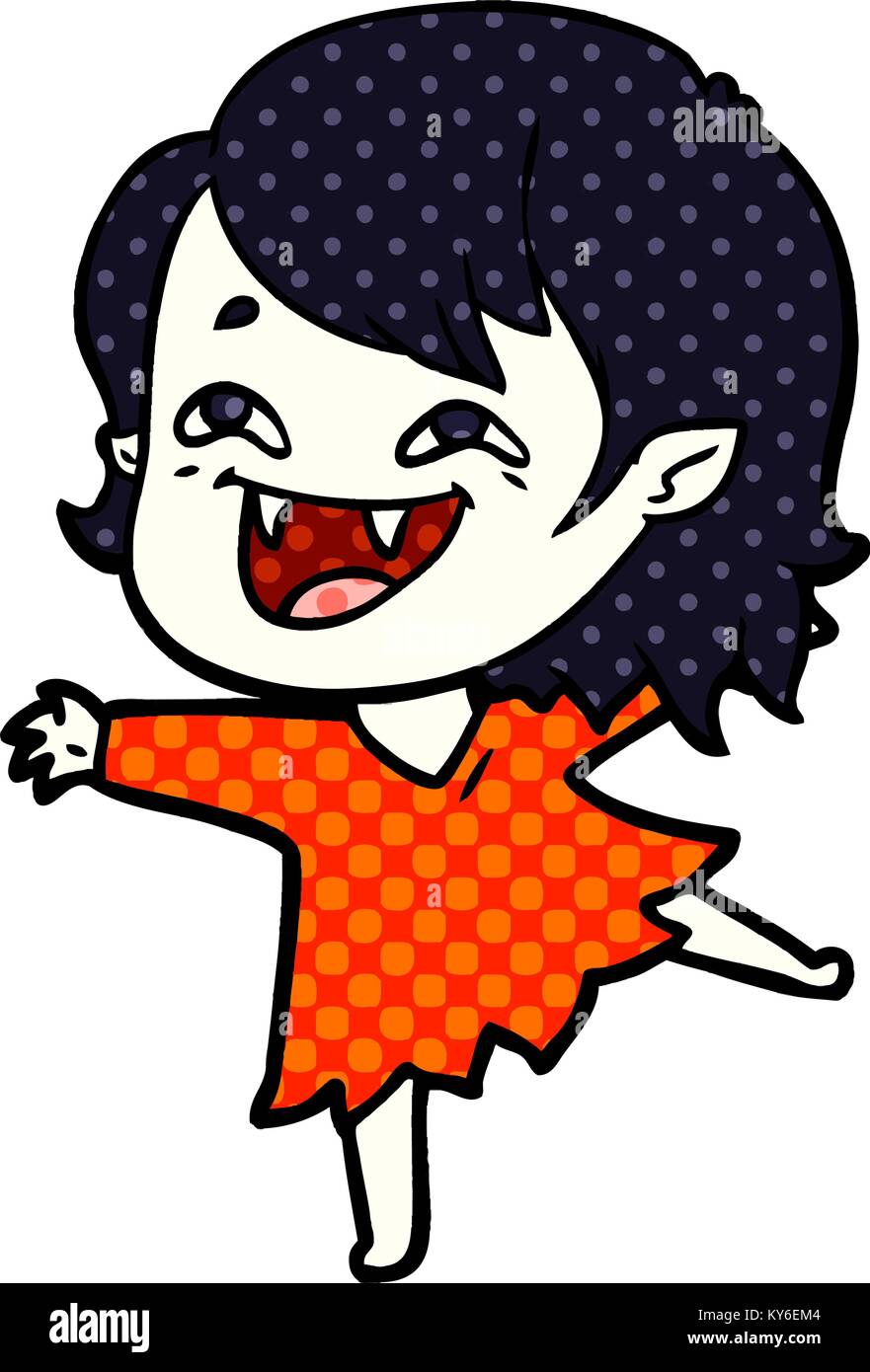 cartoon laughing vampire girl Stock Vector Image & Art - Alamy