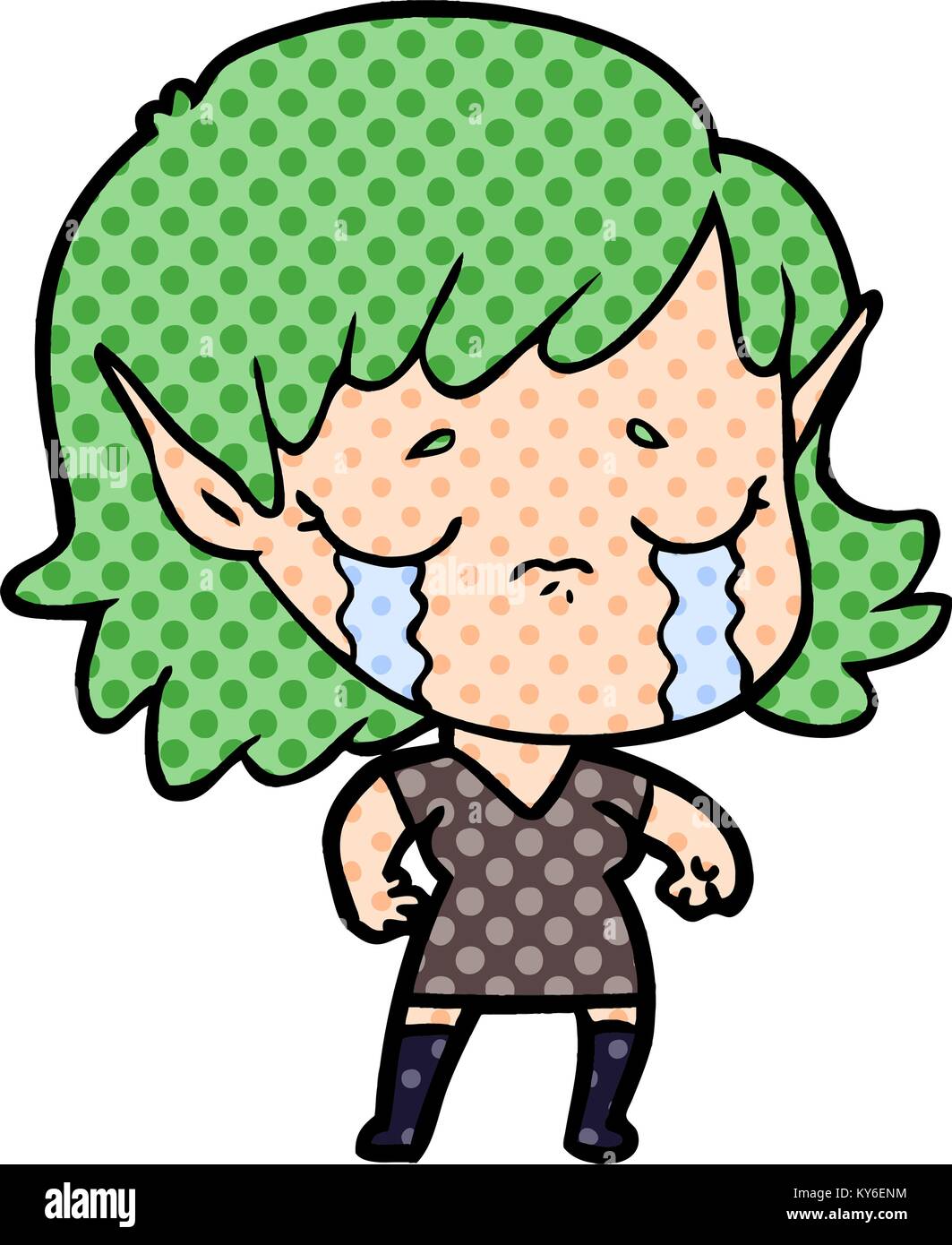 cartoon crying elf girl Stock Vector Image & Art - Alamy