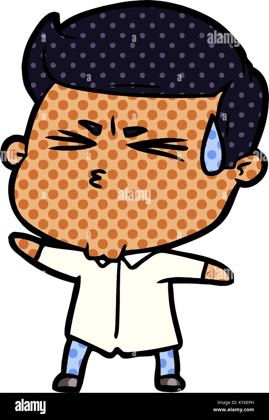 cartoon man sweating Stock Vector Image & Art - Alamy