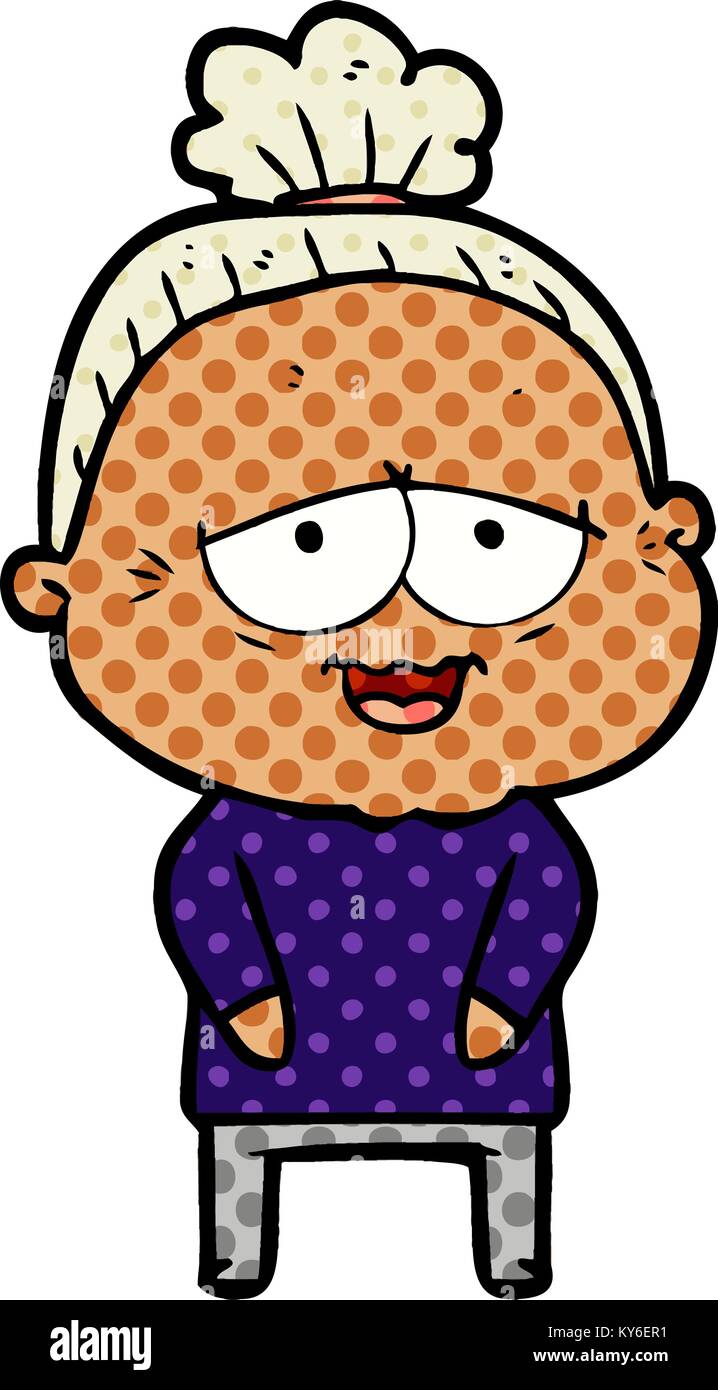 cartoon happy old lady Stock Vector Image & Art - Alamy