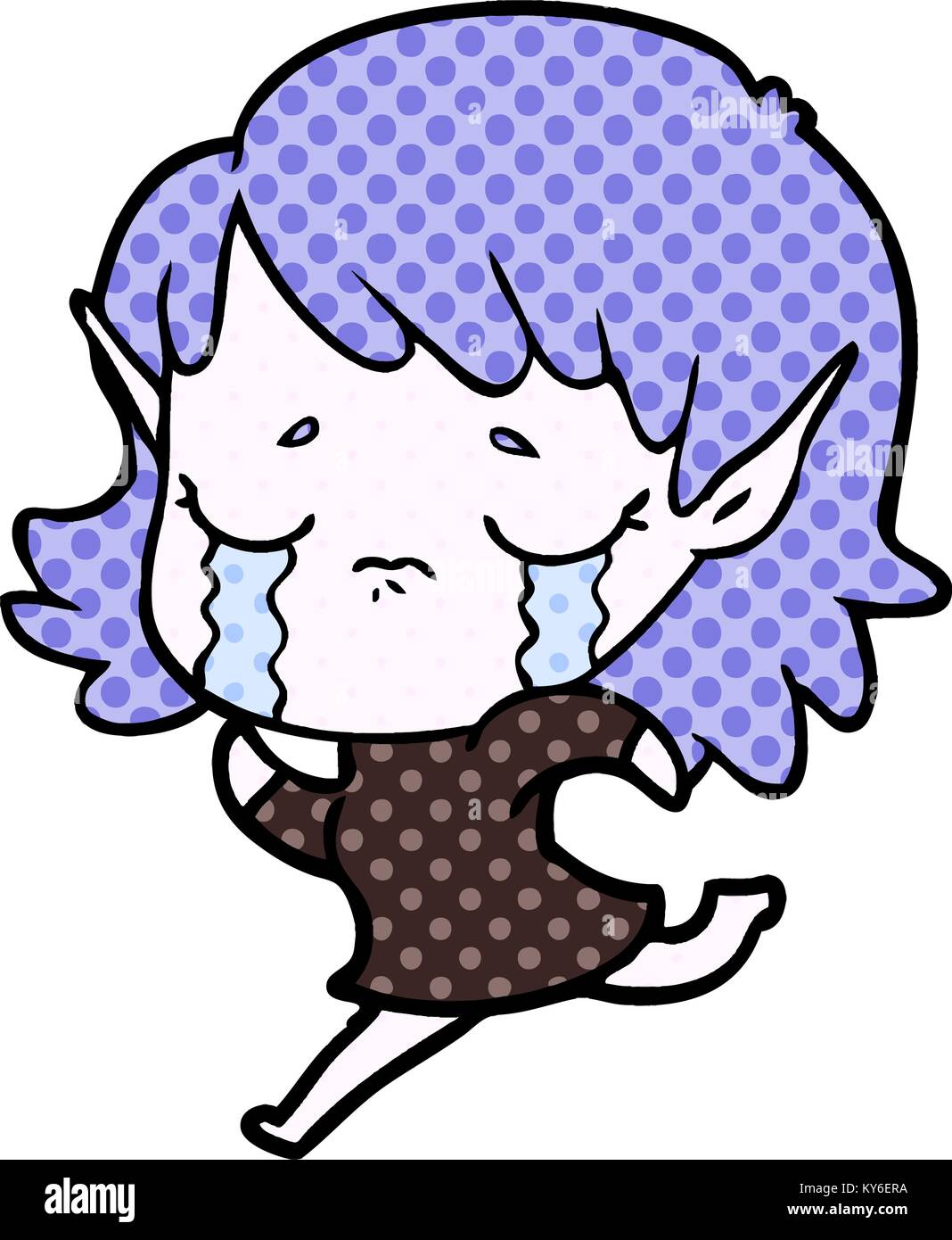 cartoon crying elf girl Stock Vector Image & Art - Alamy