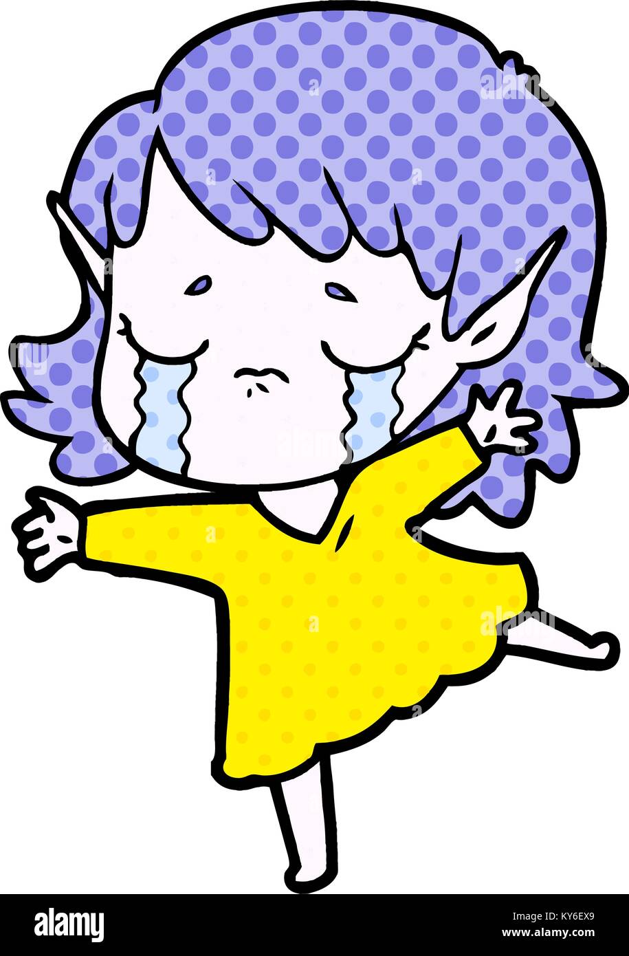 cartoon crying elf girl Stock Vector Image & Art - Alamy