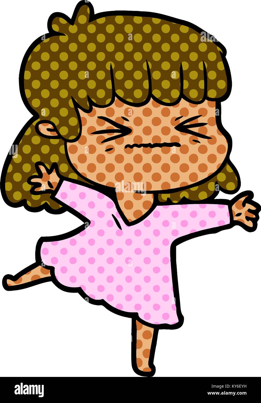 cartoon angry girl Stock Vector Image & Art - Alamy