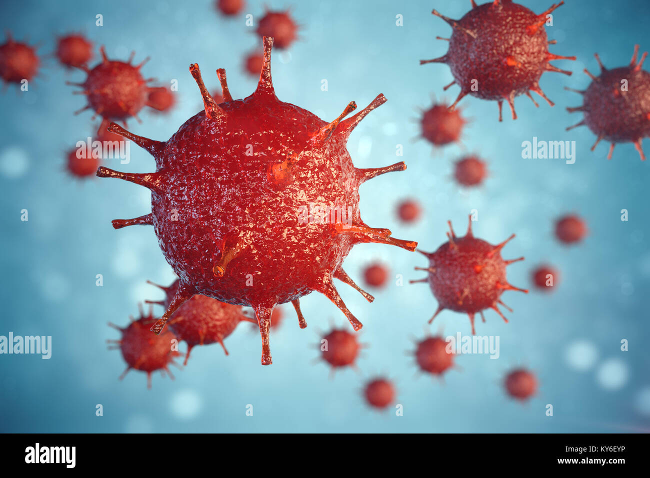 3d illustration pathogenic viruses causing infection in host organism ...
