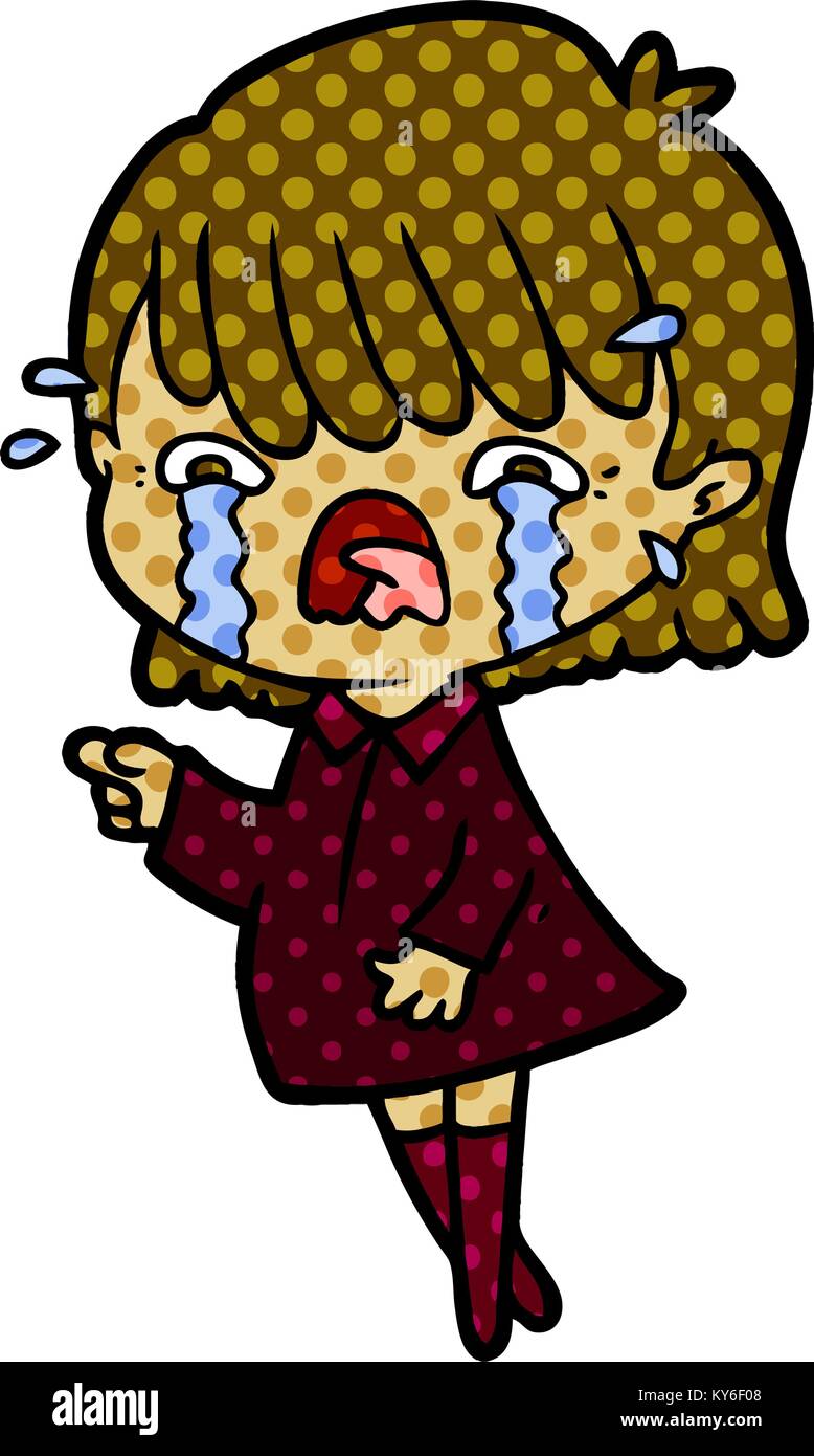 cartoon girl crying Stock Vector Image & Art - Alamy