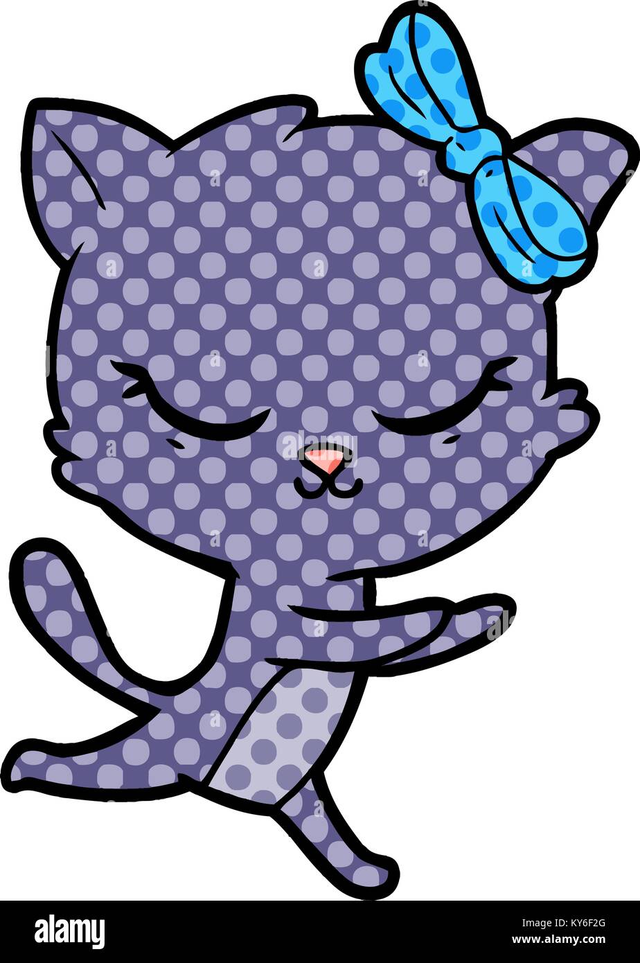 cute cartoon cat with bow Stock Vector Image & Art - Alamy