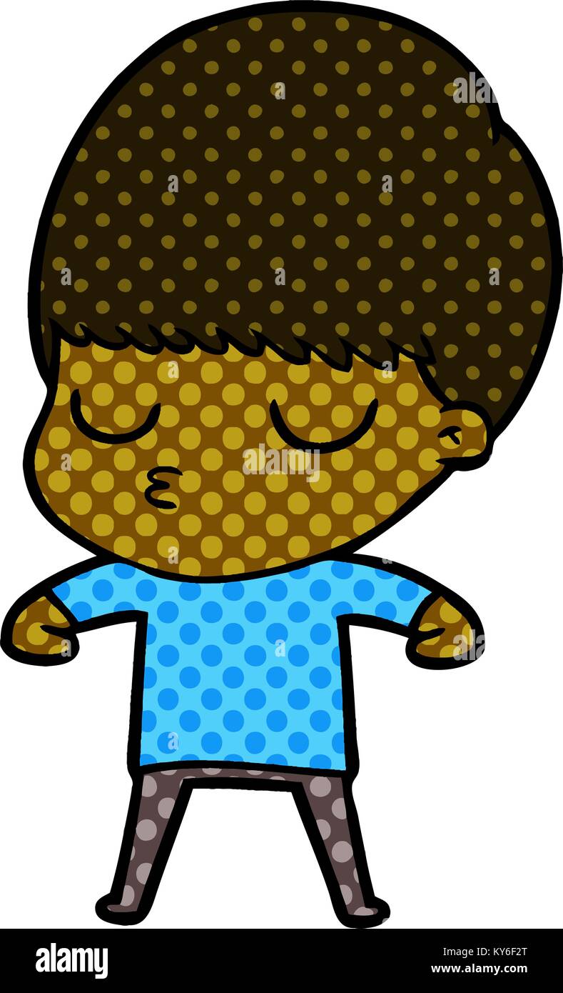 cartoon calm boy Stock Vector Image & Art - Alamy