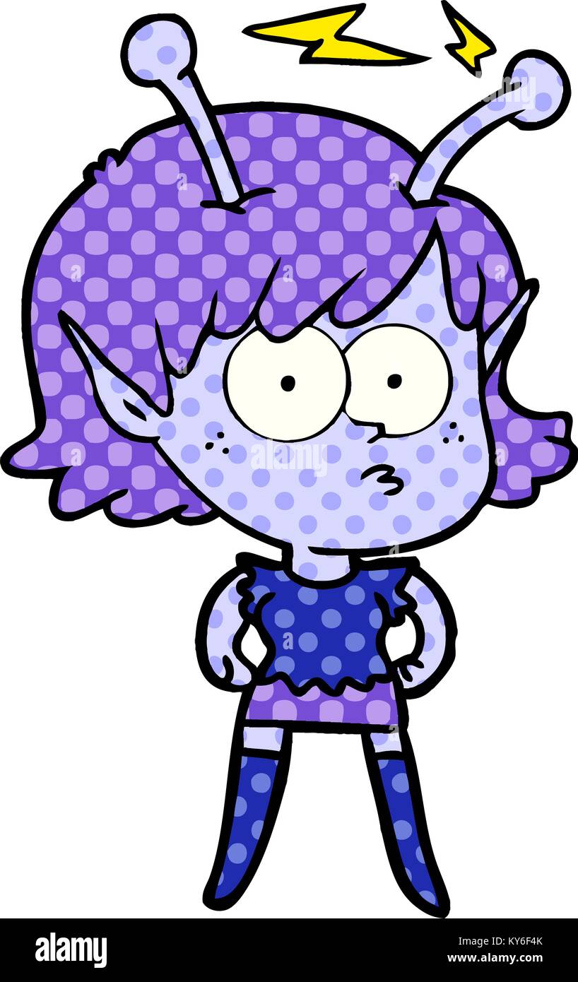 cartoon alien girl Stock Vector Image & Art - Alamy