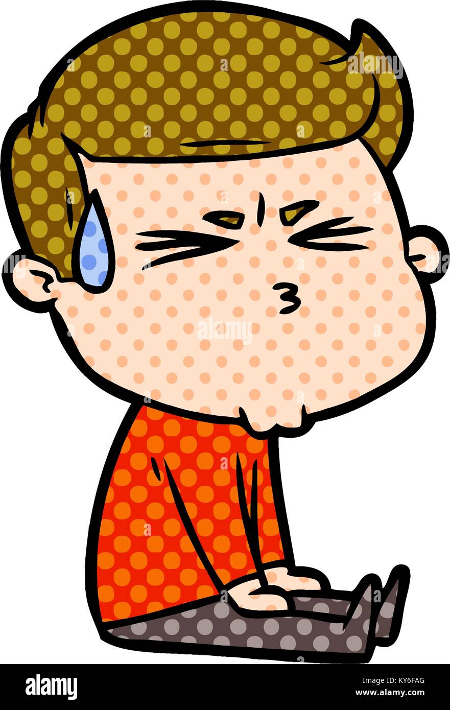 cartoon man sweating Stock Vector Image & Art - Alamy