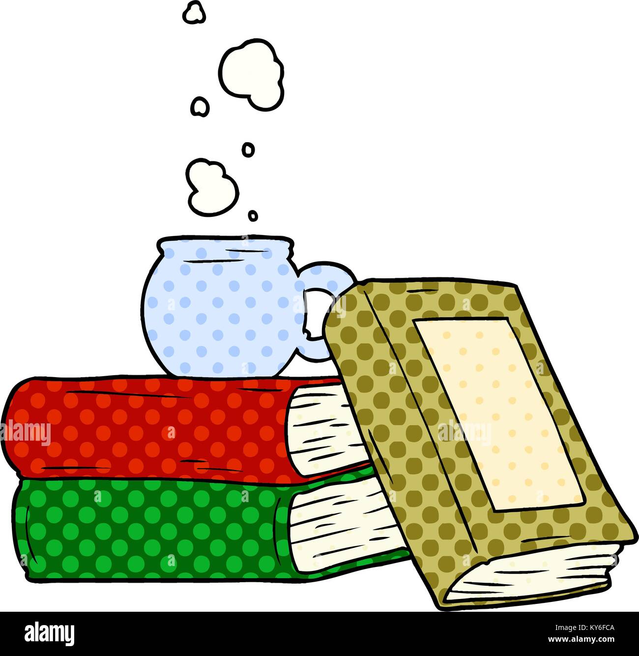 cartoon coffee cup and study books Stock Vector Image & Art - Alamy