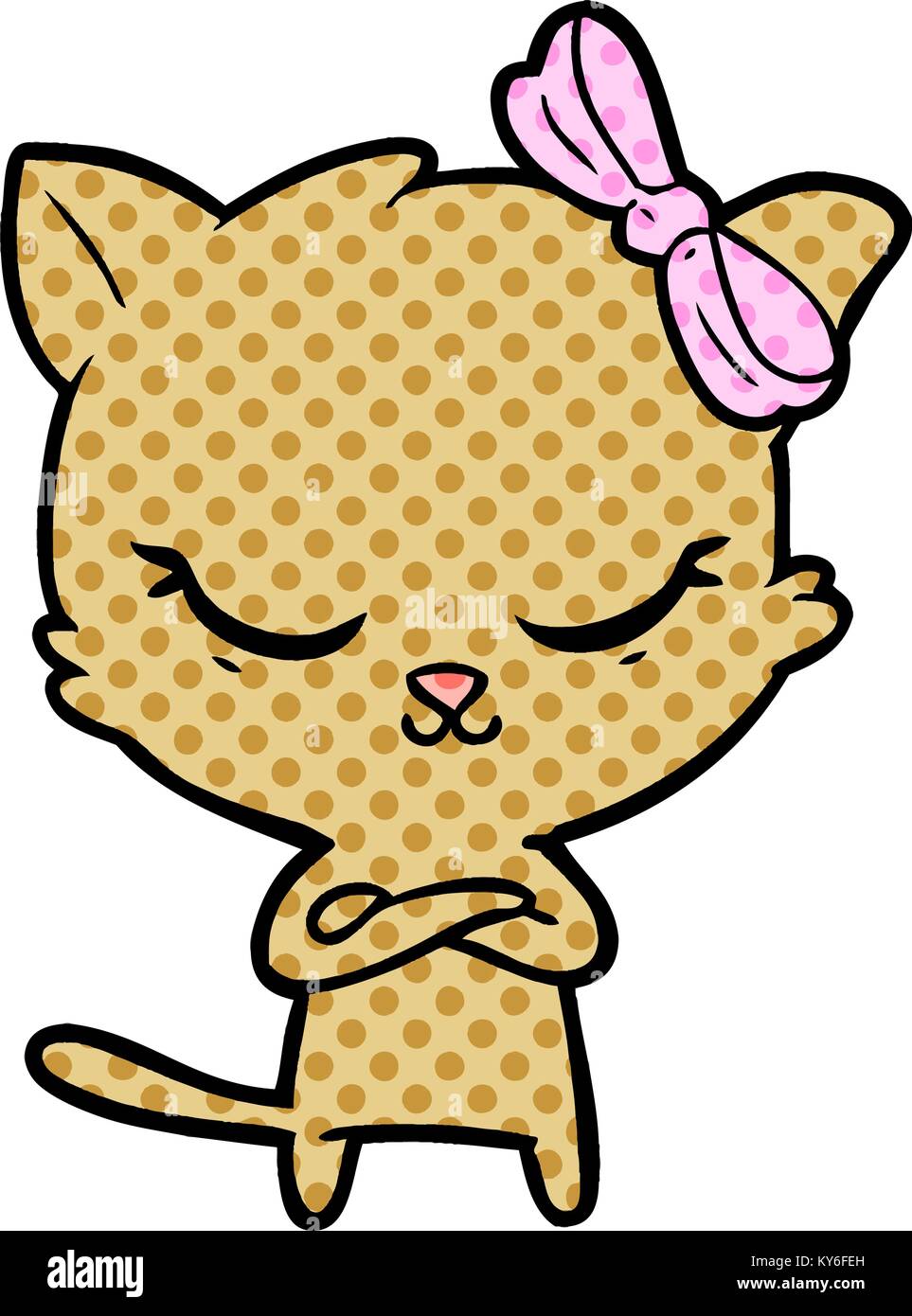 cute cartoon cat with bow Stock Vector Image & Art - Alamy