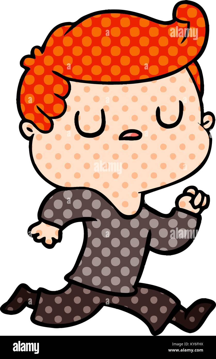 cartoon aloof man running Stock Vector Image & Art - Alamy