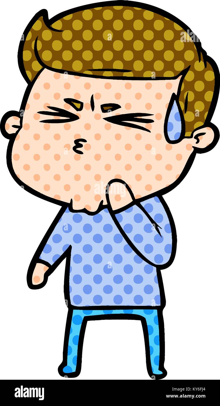 cartoon man sweating Stock Vector Image & Art - Alamy