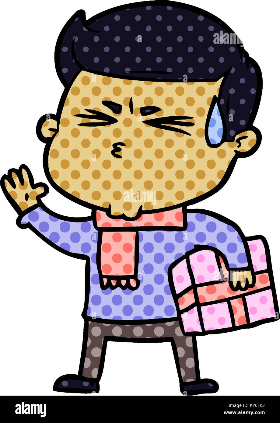 cartoon man sweating Stock Vector Image & Art - Alamy