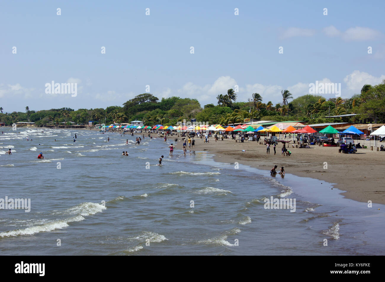 People on the beach near Rivas on the lake Nicaragua Stock Photo - Alamy