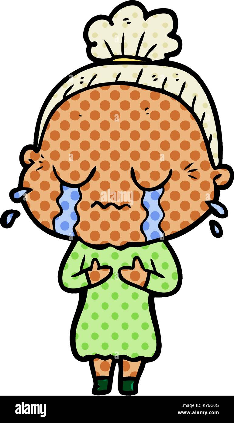 cartoon crying old lady Stock Vector Image & Art - Alamy