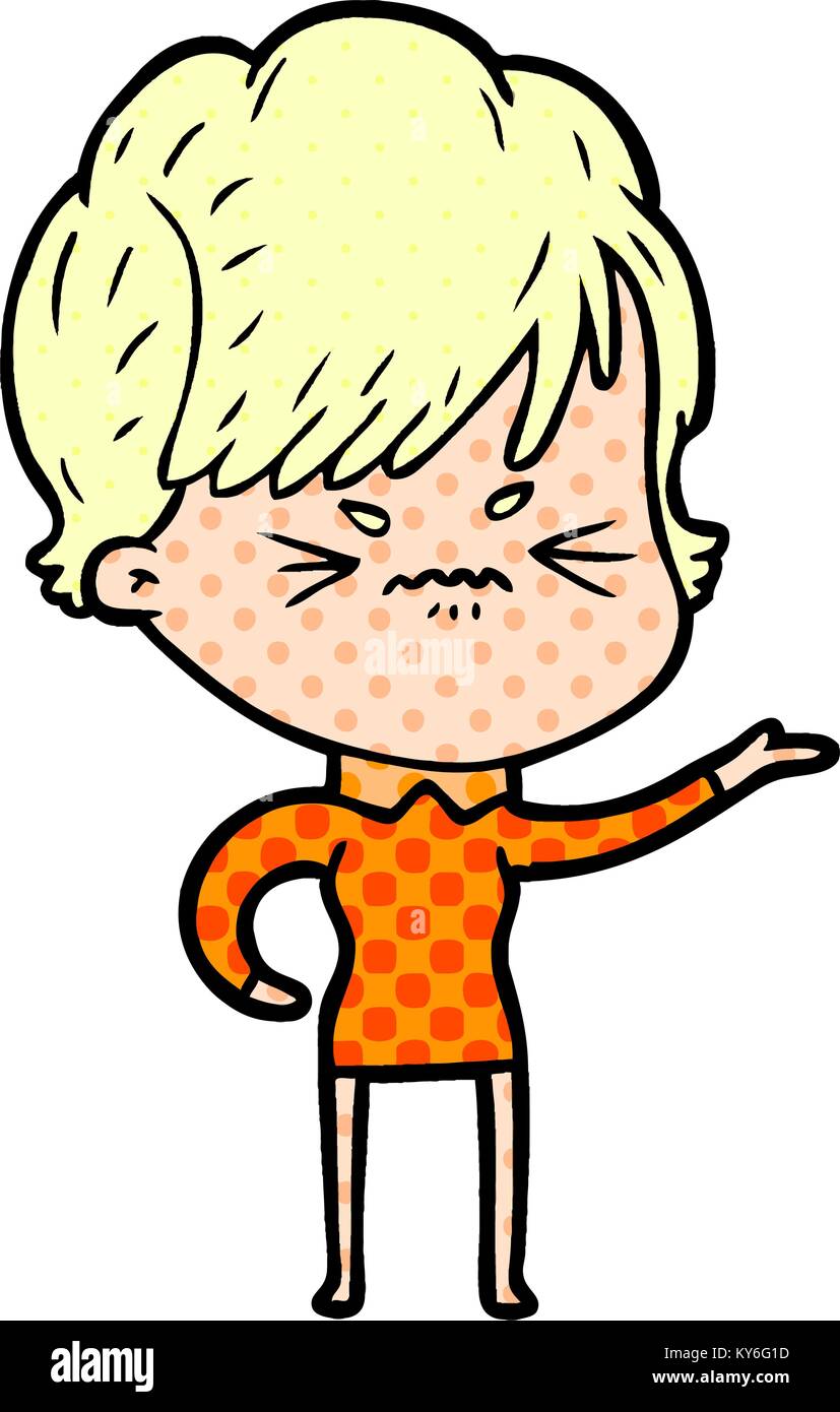 cartoon frustrated woman Stock Vector Image & Art - Alamy