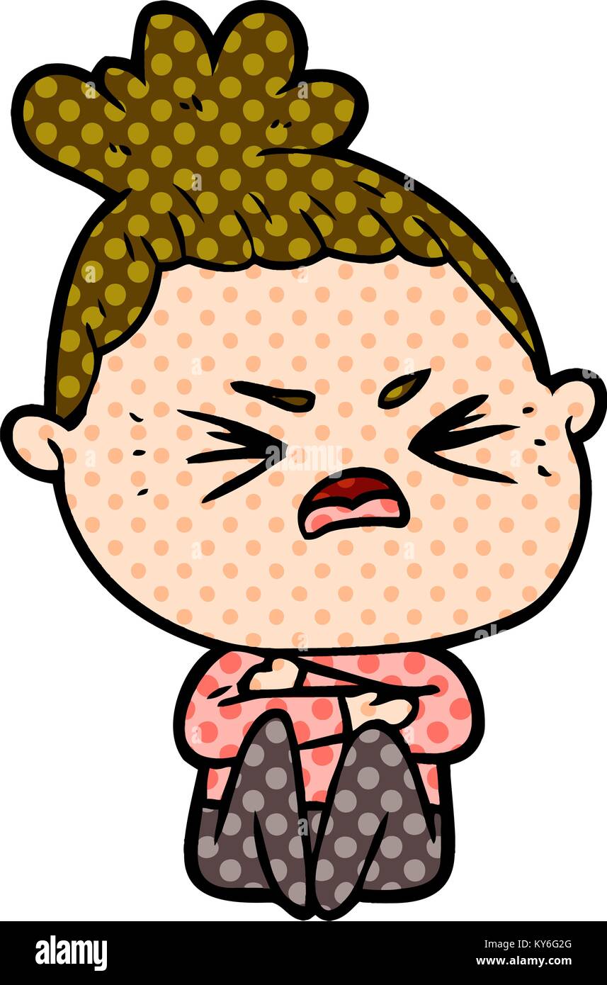 cartoon angry woman Stock Vector Image & Art - Alamy