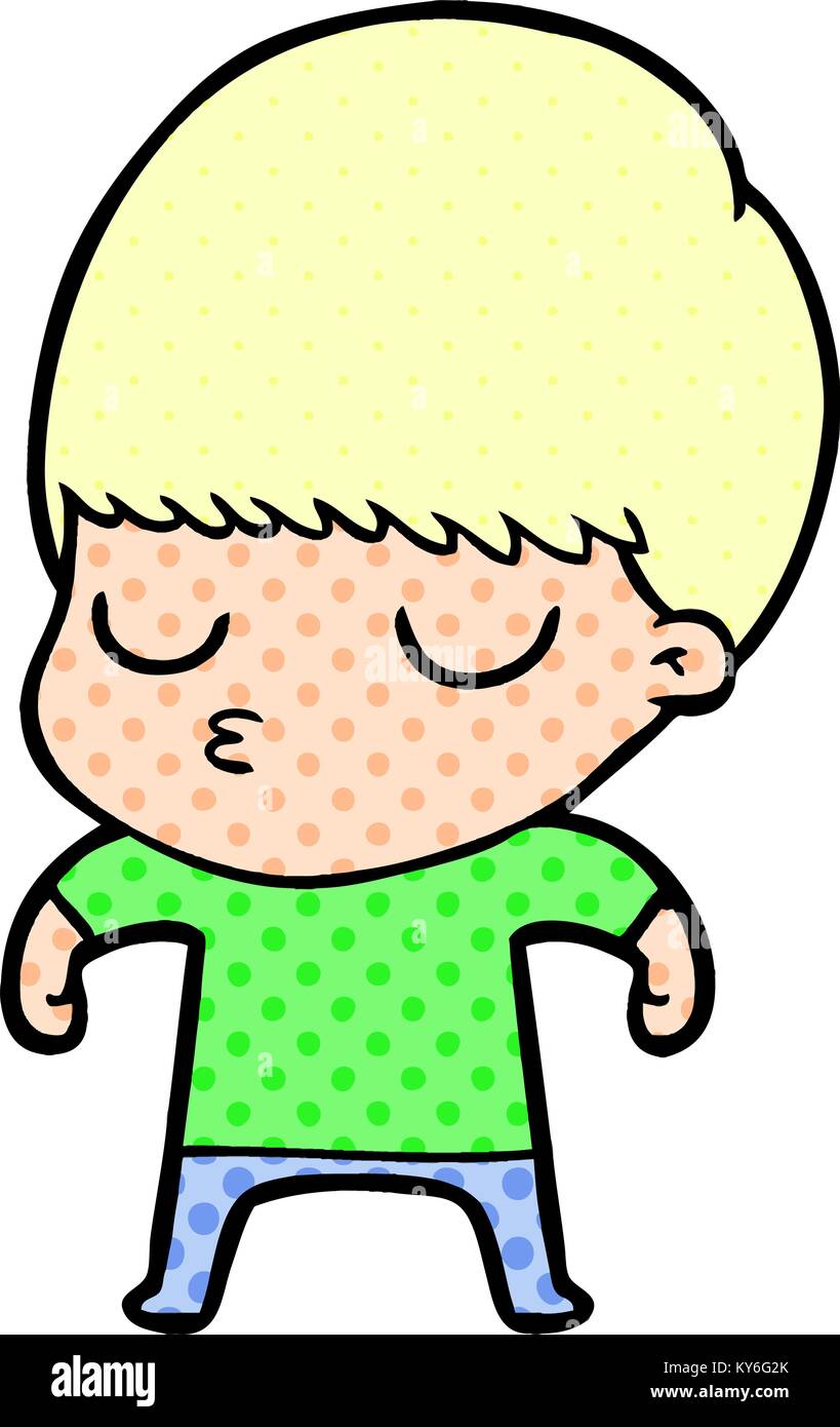 cartoon calm boy Stock Vector Image & Art - Alamy