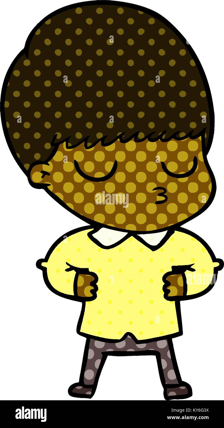 cartoon calm boy Stock Vector Image & Art - Alamy