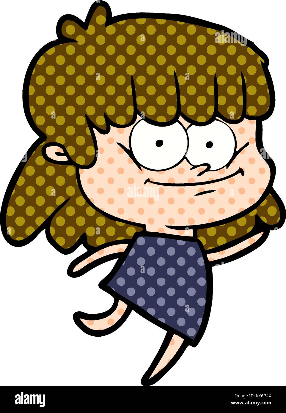 cartoon girl smiling Stock Vector Image & Art - Alamy