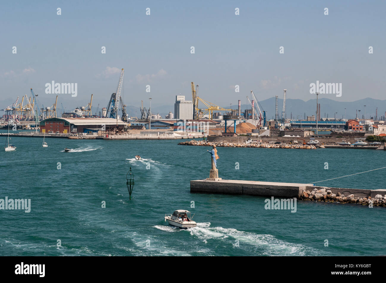 Italy: view of the port of Livorno, the main port of Tuscany and one of ...