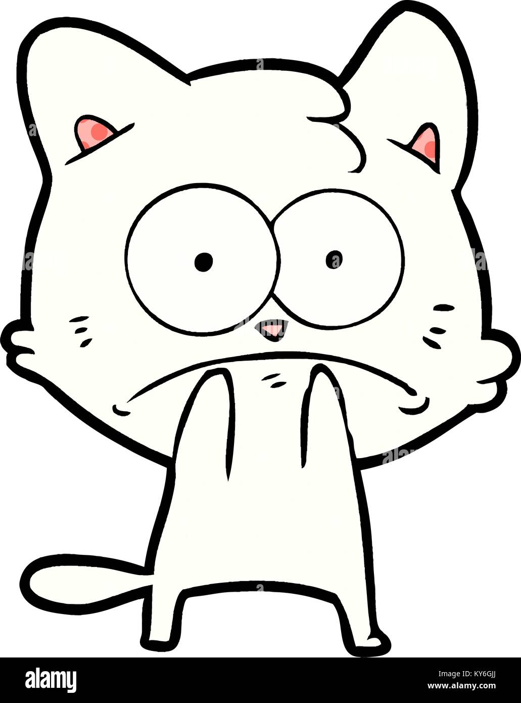 cartoon nervous cat Stock Vector Image & Art - Alamy