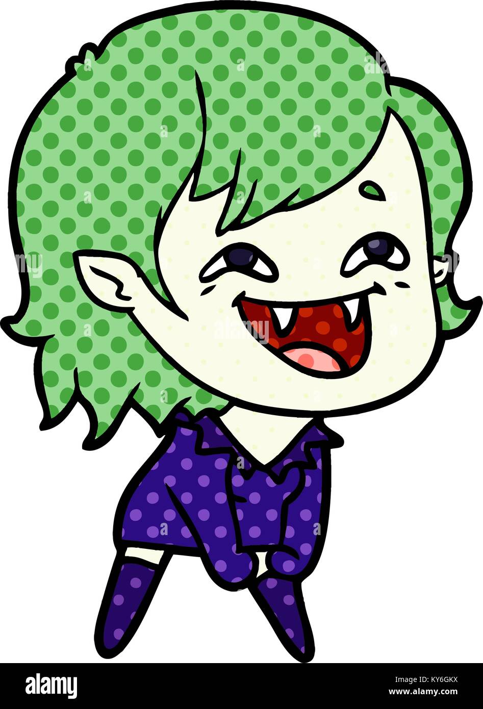 cartoon laughing vampire girl Stock Vector Image & Art - Alamy