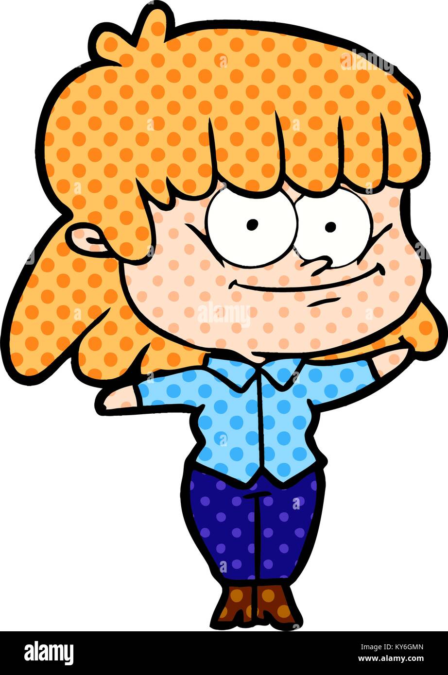 cartoon girl smiling Stock Vector Image & Art - Alamy
