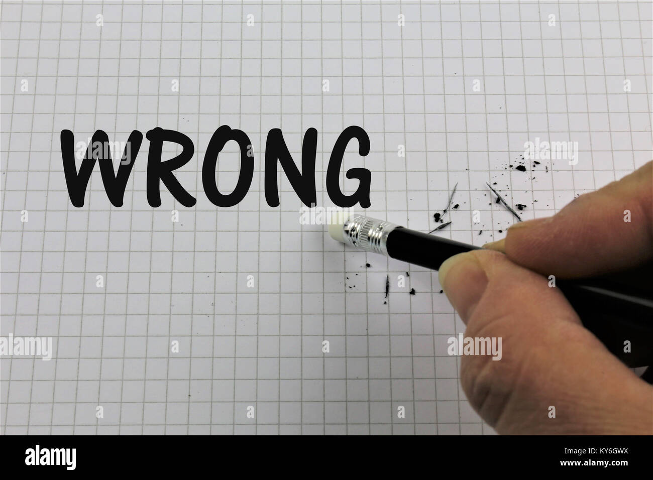 An concept Image of a error correction, mistake - with copy space Stock ...