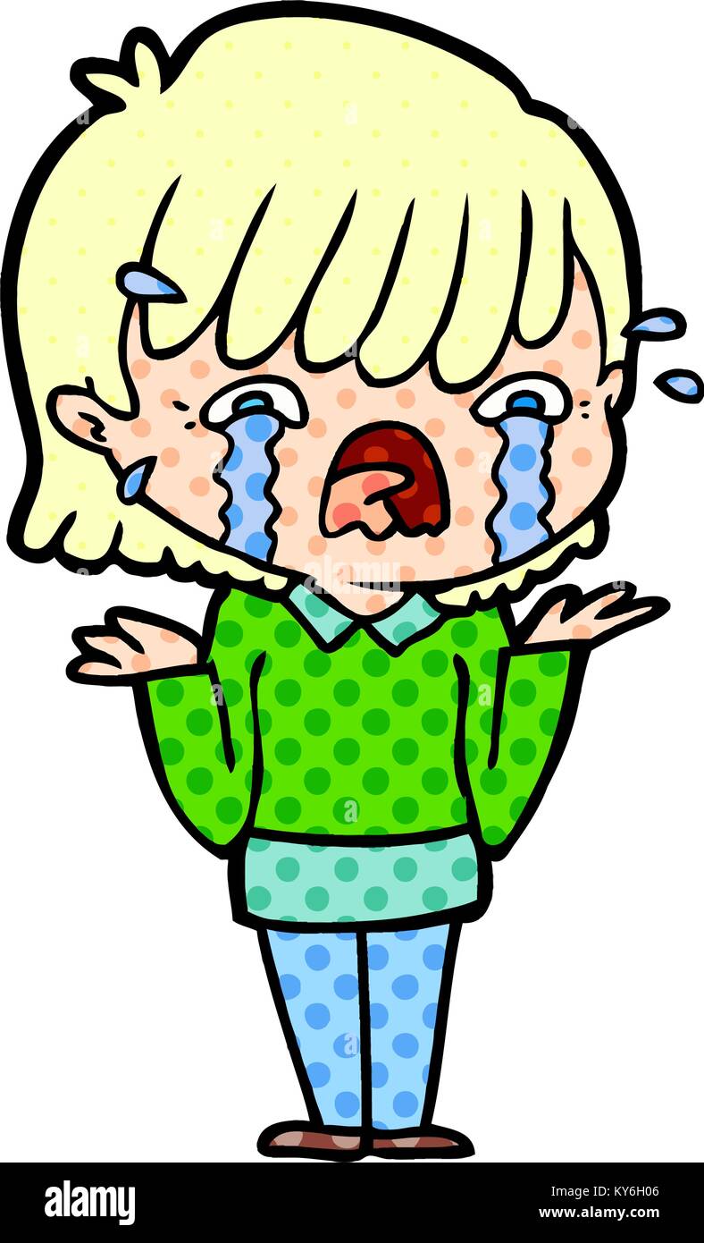 cartoon girl crying Stock Vector Image & Art - Alamy