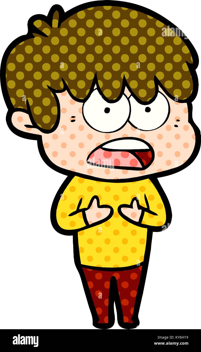 worried cartoon boy Stock Vector Image & Art - Alamy