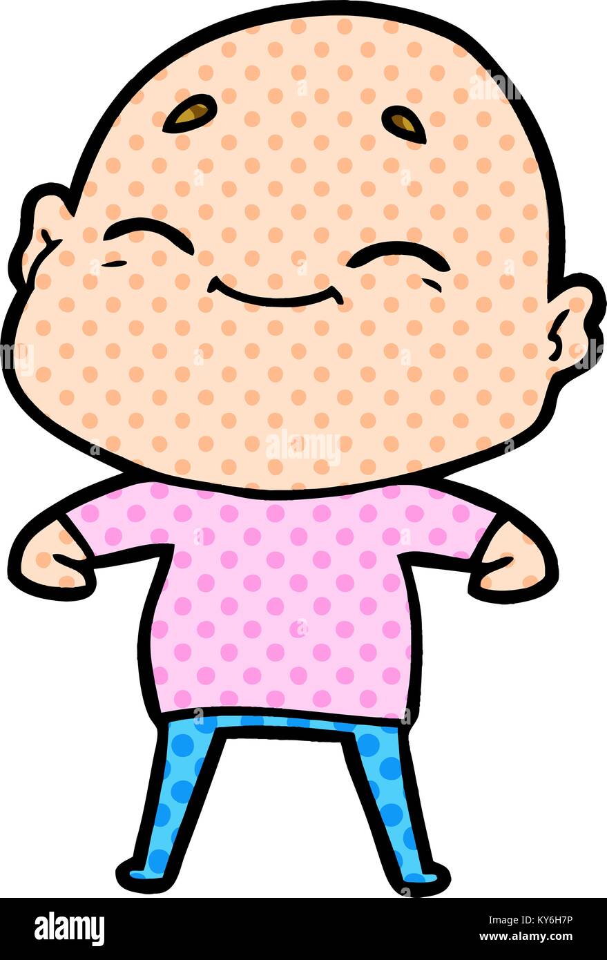 happy cartoon bald man Stock Vector Image & Art - Alamy