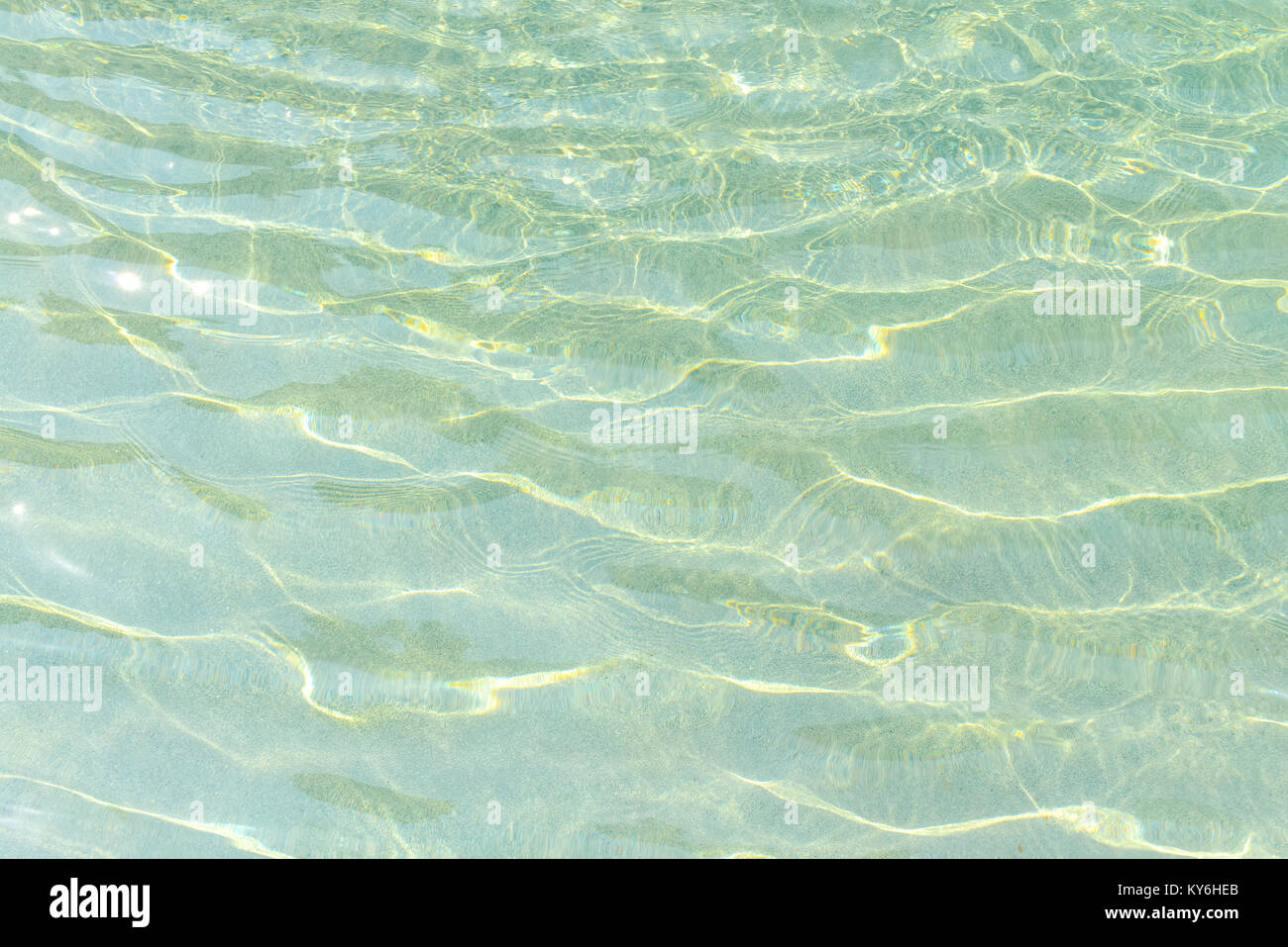 Swimming pool blue water with a wave and sunlight reflection effect ...
