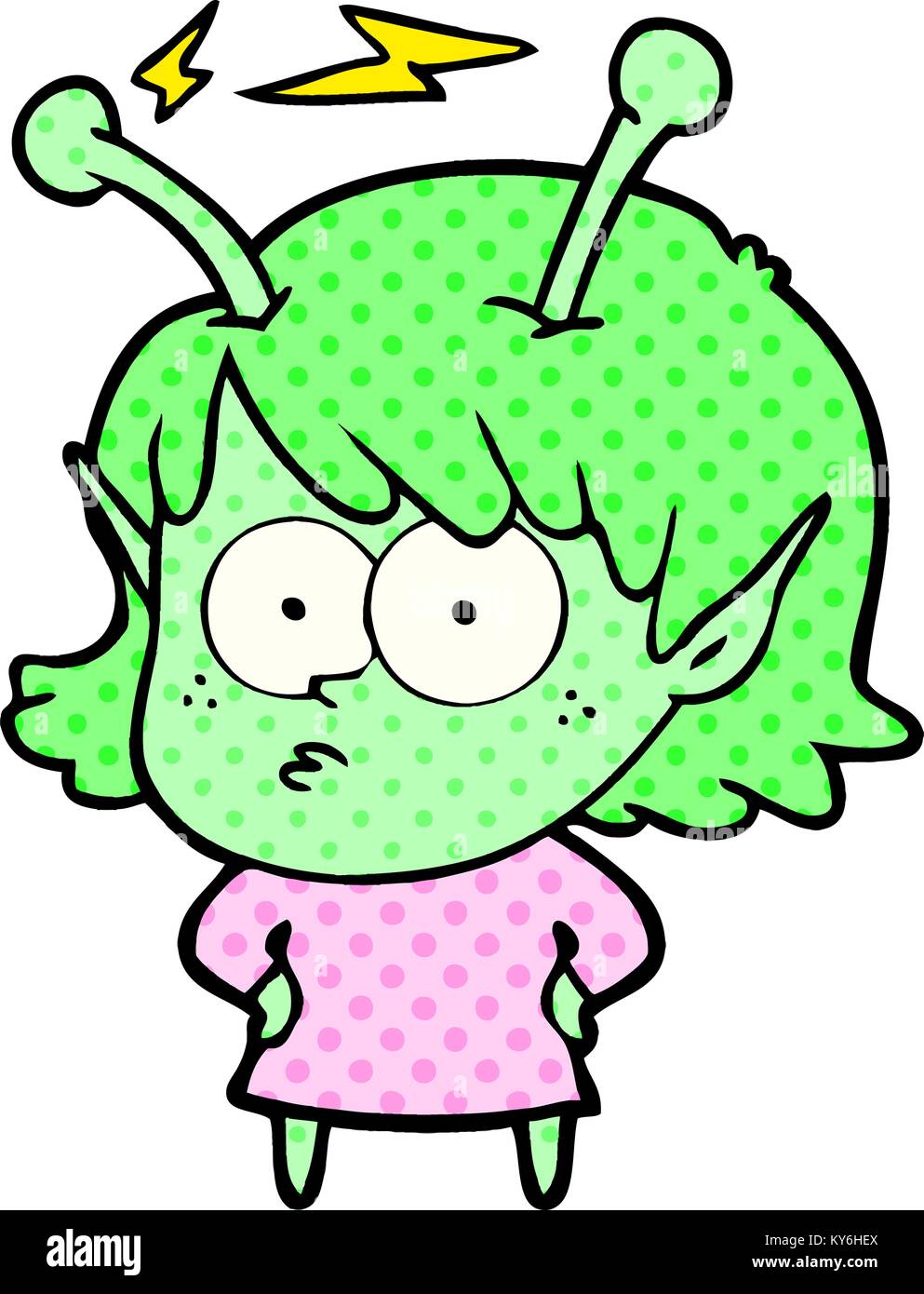 cartoon alien girl Stock Vector Image & Art - Alamy