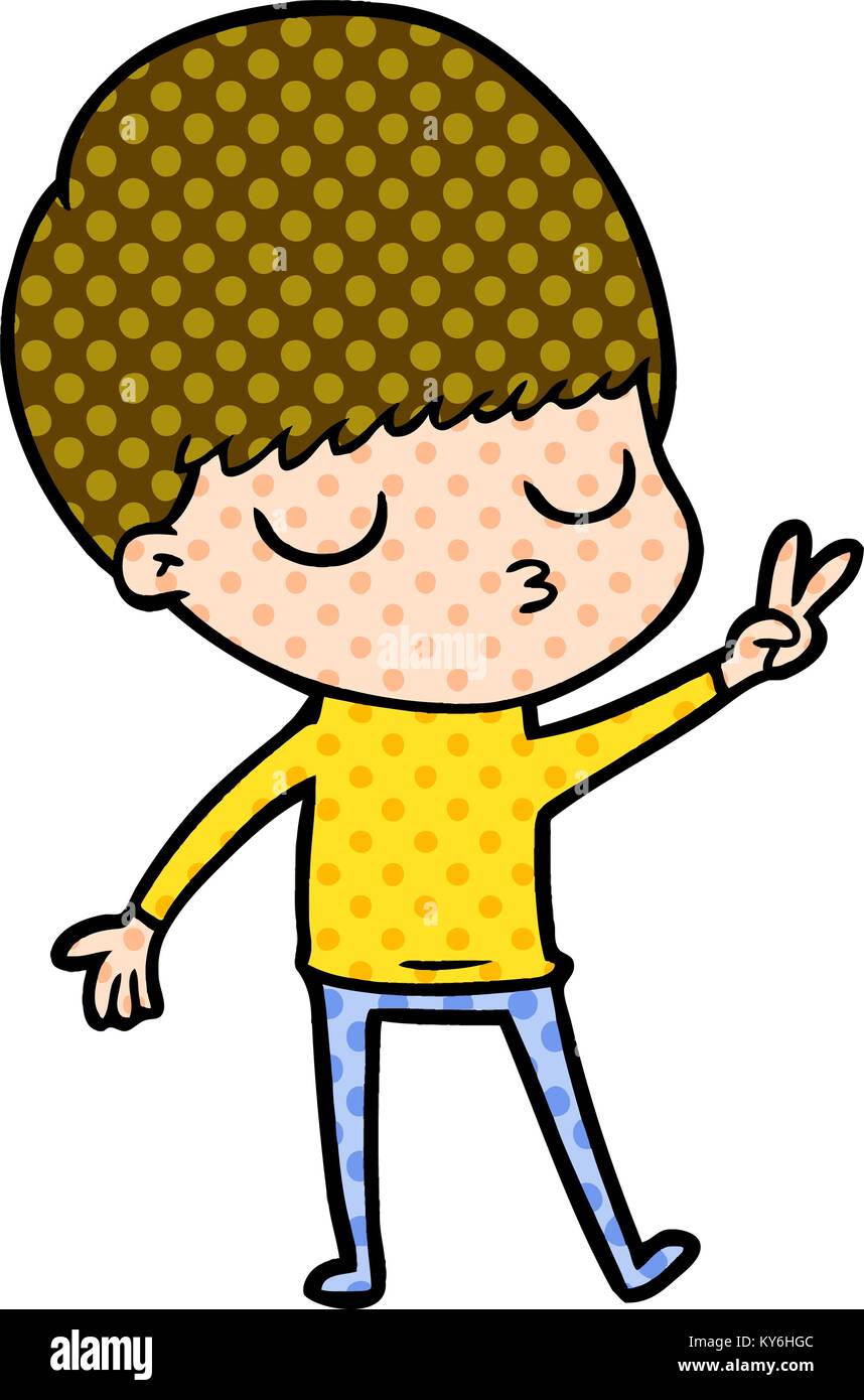 cartoon calm boy Stock Vector Image & Art - Alamy